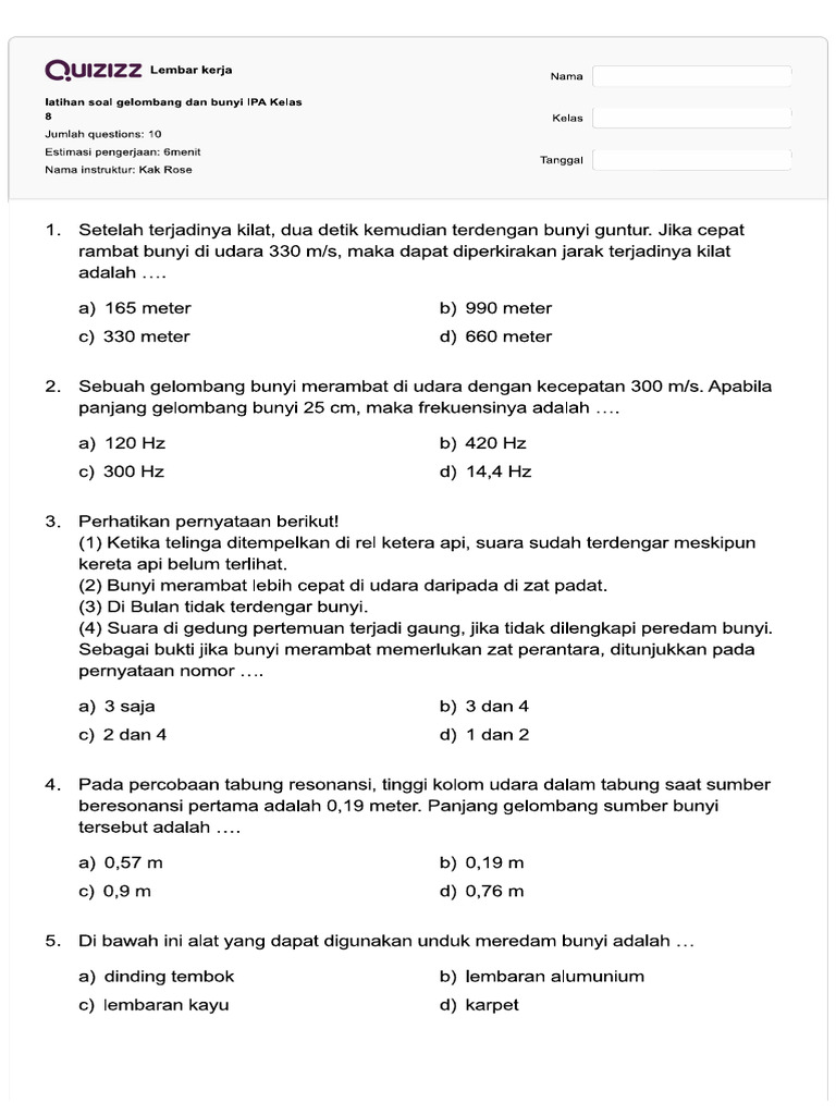 Ipa Getaran&gelombang Bunyi - 2 | PDF