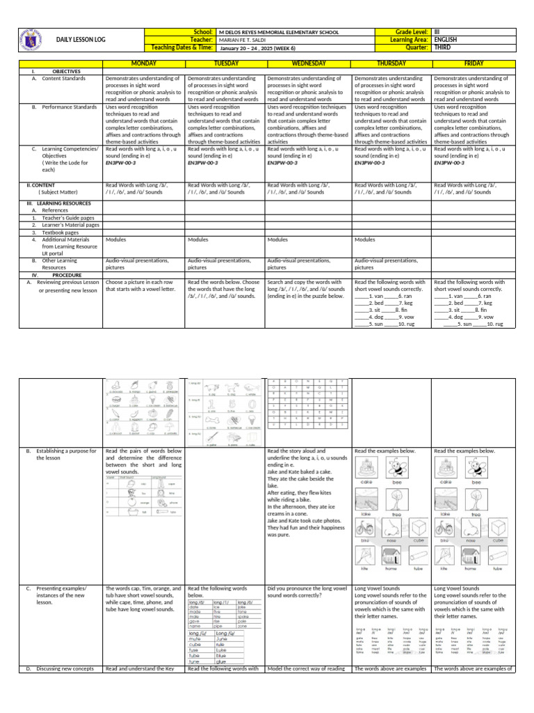 Grade 3 English Lesson Plan | PDF | Human Communication | Linguistics