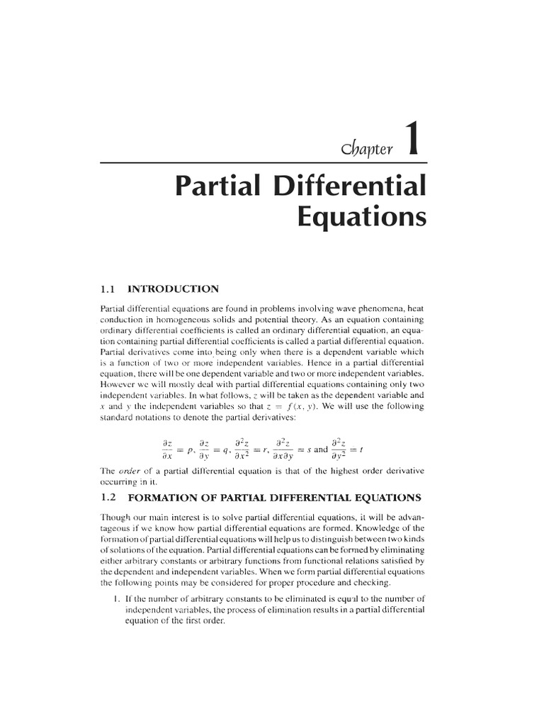 Unit 1 - PDE - Veerarajan Book | PDF | Partial Differential Equation | Equations