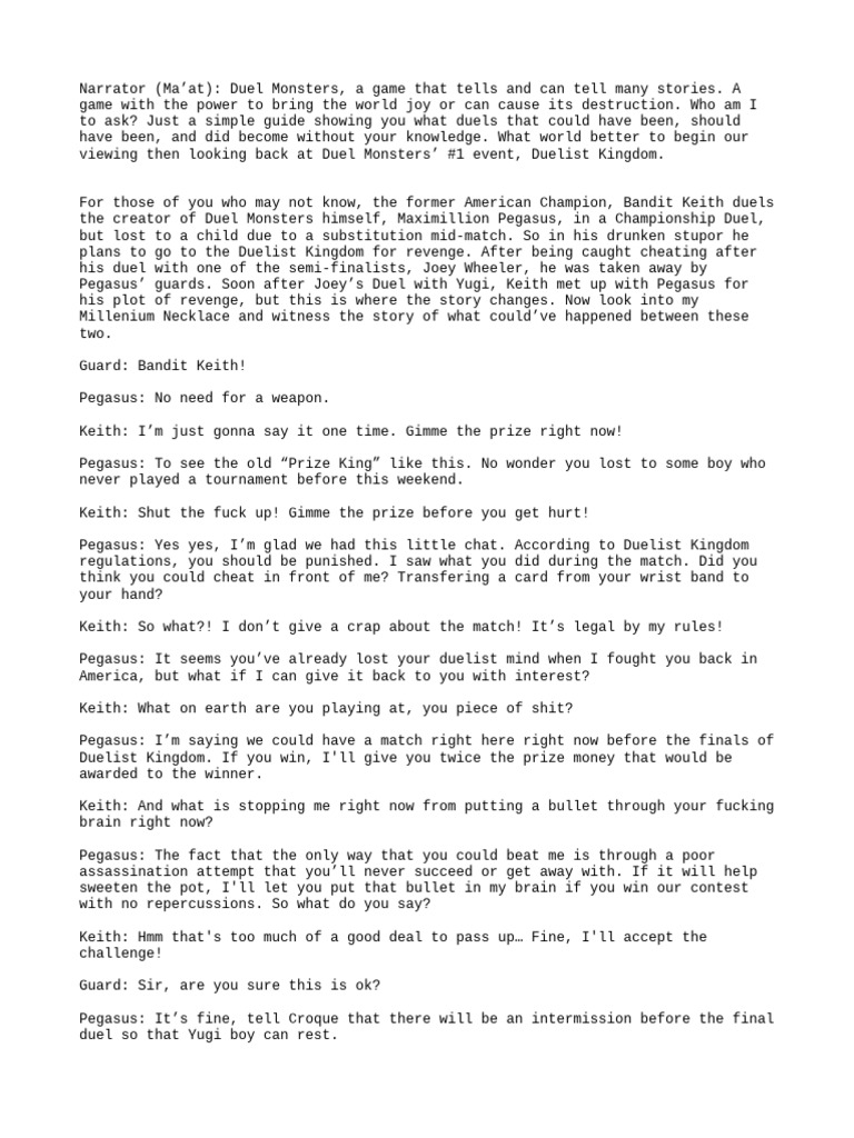 What If Duels - Pegasus Vs Keith | PDF