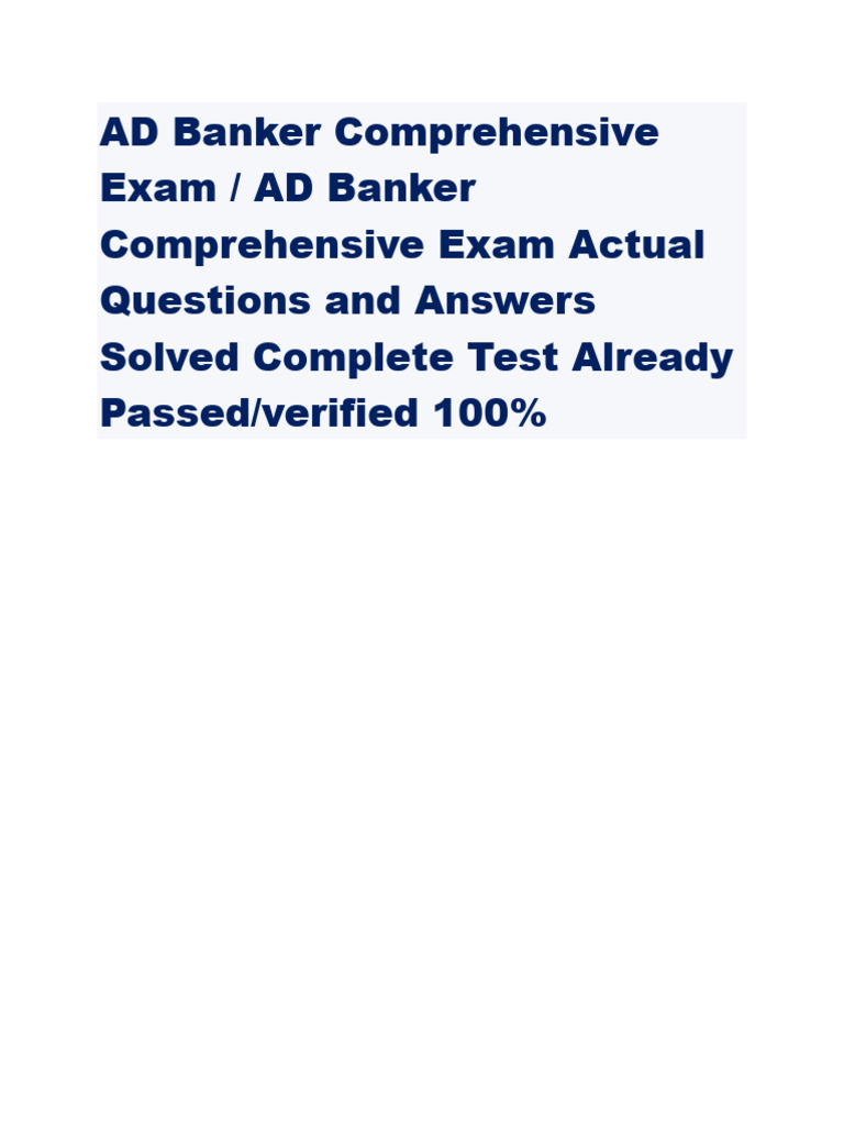 AD Banker Exam Questions & Answers | PDF | Insurance | Medicare (United ...