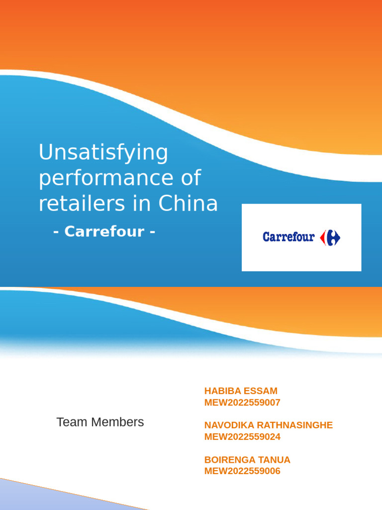 1 Unsatisfying Performance of Retailers in China - Carrefour | PDF | Retail | E Commerce