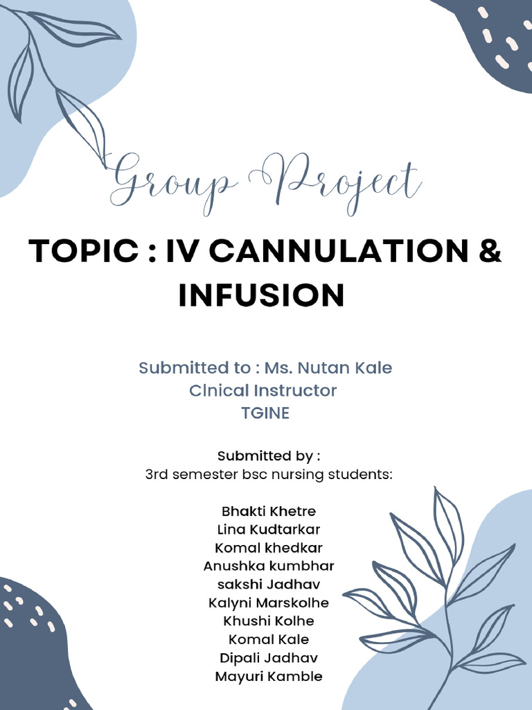 Cannulation and IV Infusion | PDF