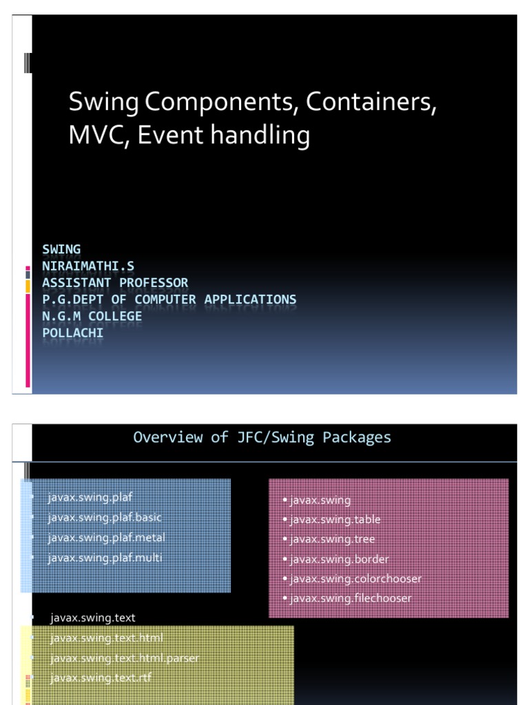 Class Presentation Swings | PDF | Graphical User Interfaces | Computer ...