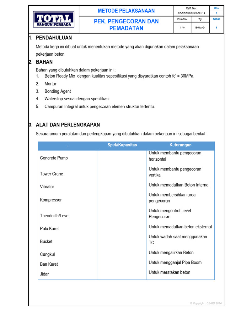 METODE PEKERJAAN PENGECORAN DAN PEMADATAN | PDF