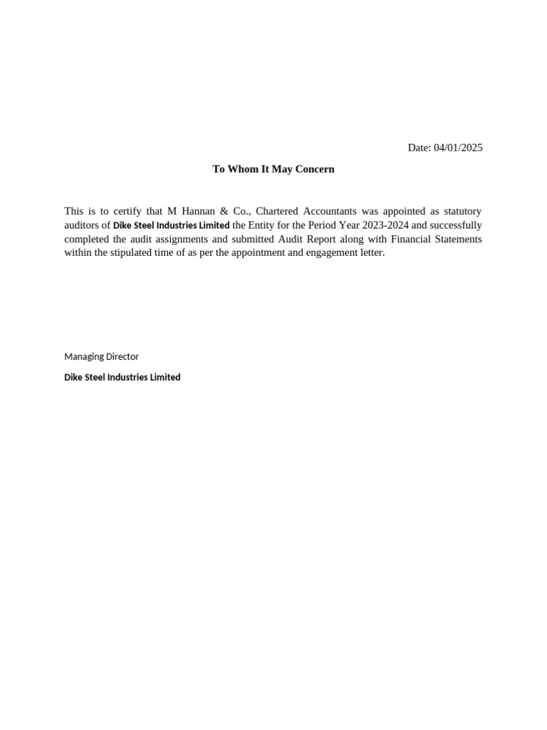 Audit Completion Certificate | PDF