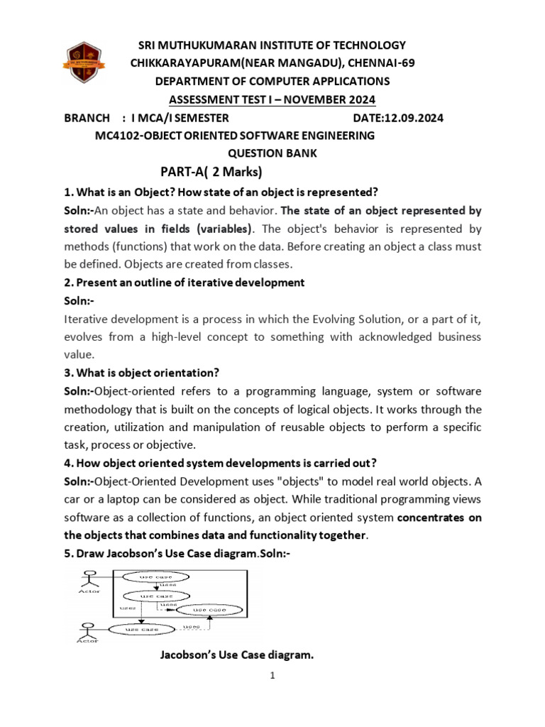 Mca - Qbank-Cai-Mc4102-Oose-Sem I - Nov 24 | PDF | Inheritance (Object Oriented Programming ...