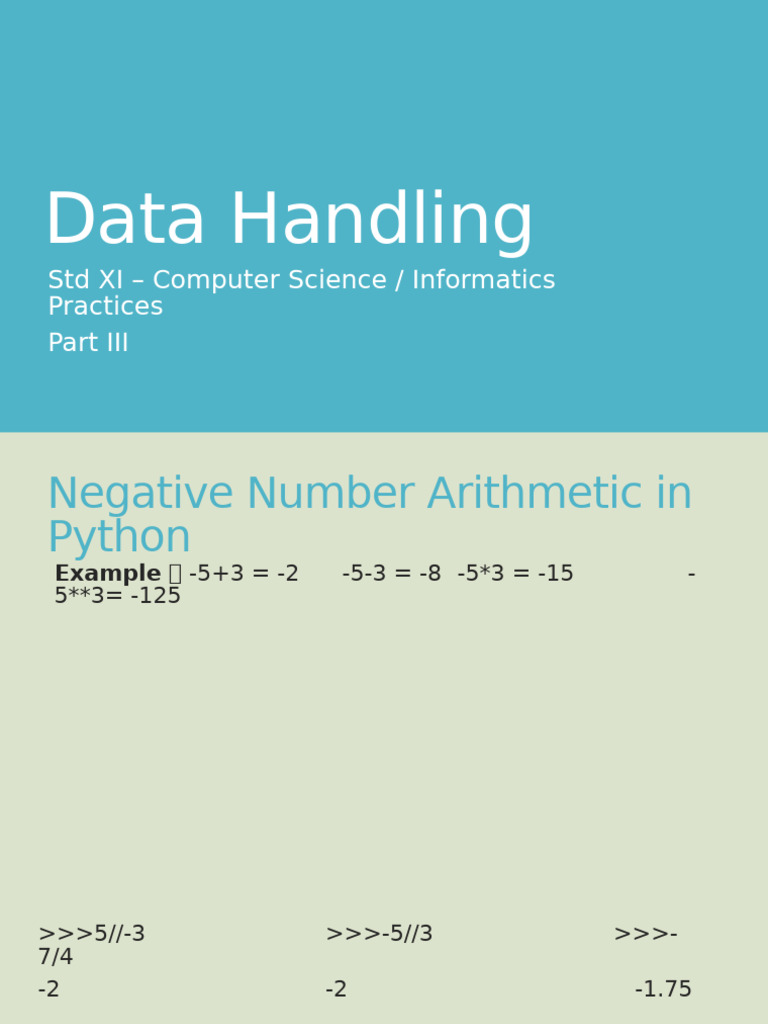 Python Negative Arithmetic & Operators | PDF | Boolean Data Type ...