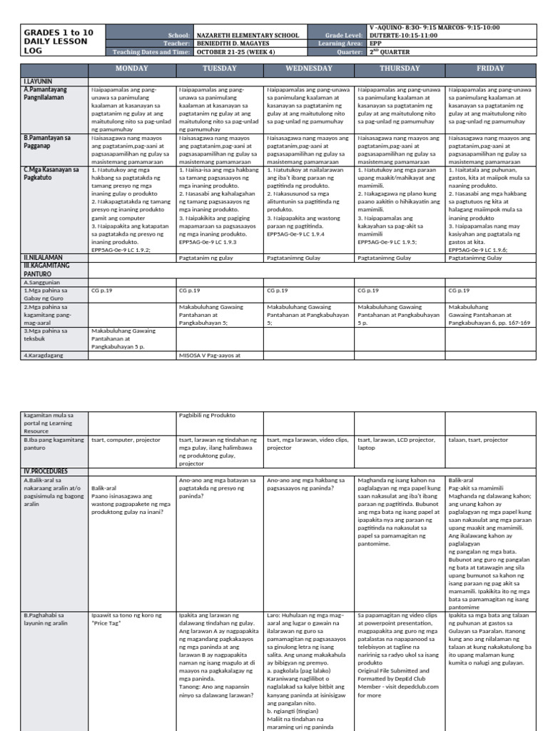 DLL_EPP 5_Q1_W4 | PDF