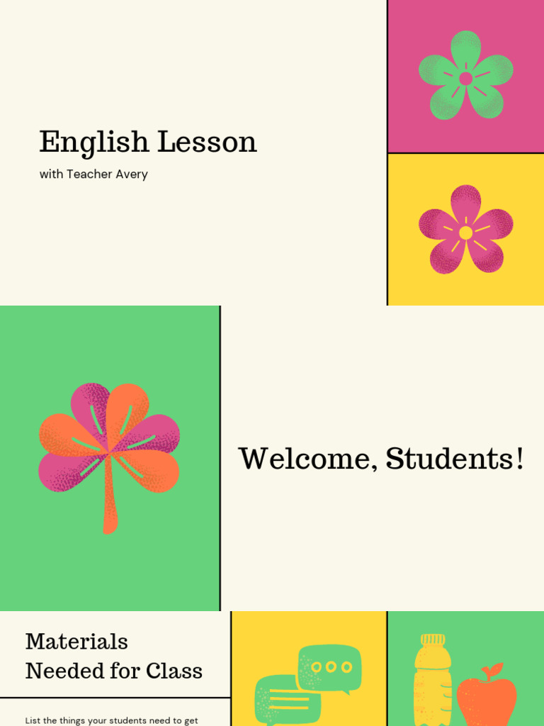 Colorful Illustrated Primary School English Lesson Education ...