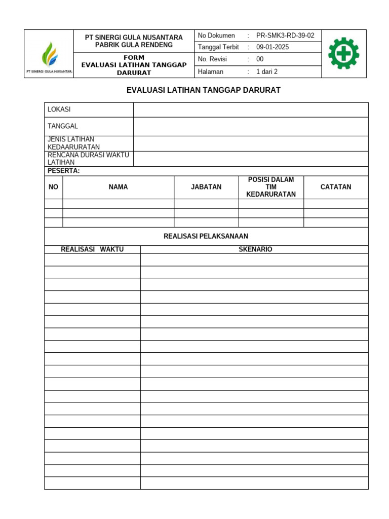 Evaluasi Latihan Tanggap Darurat Gula | PDF