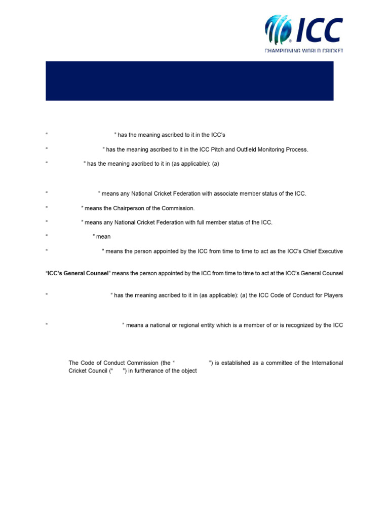 ICC Code of Conduct Commission Terms | PDF | Indemnity | International ...