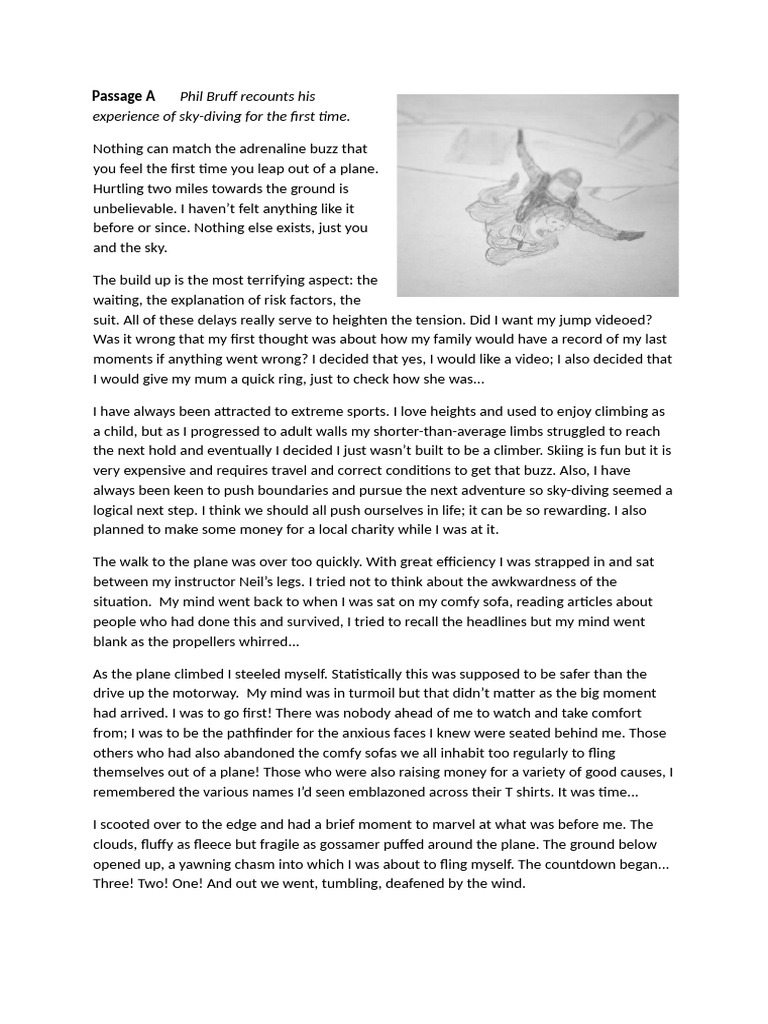 Phil Bruff S Sky Diving Experience Pdf Parachuting