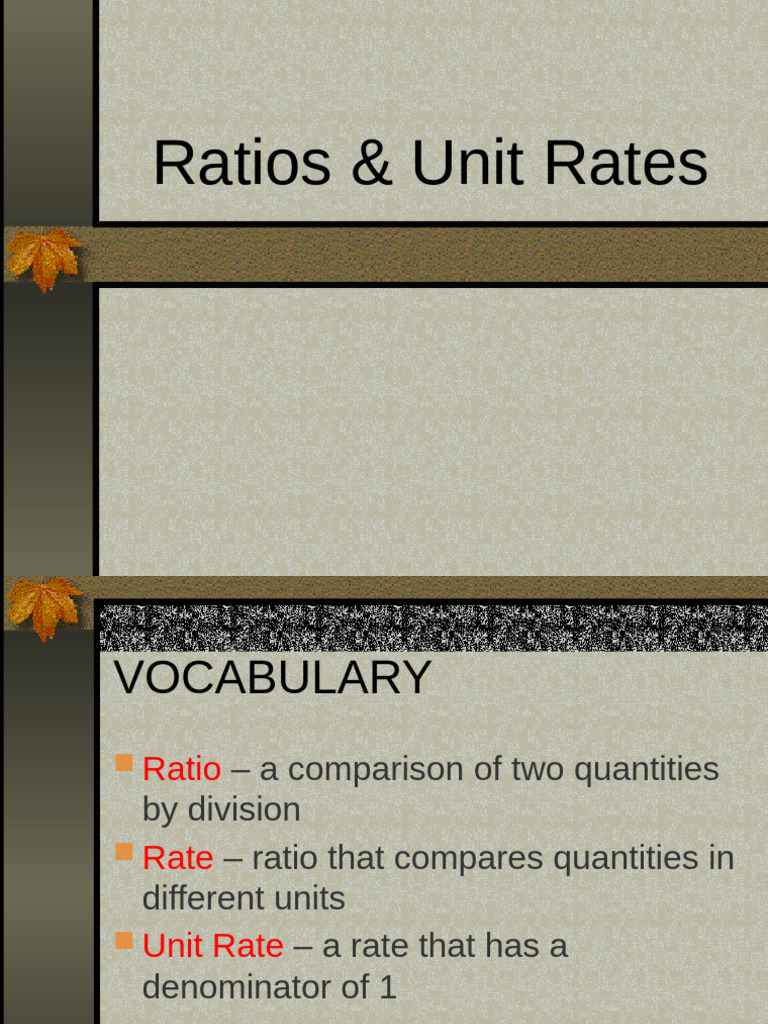 Understanding Ratios and Unit Rates | PDF | Ratio