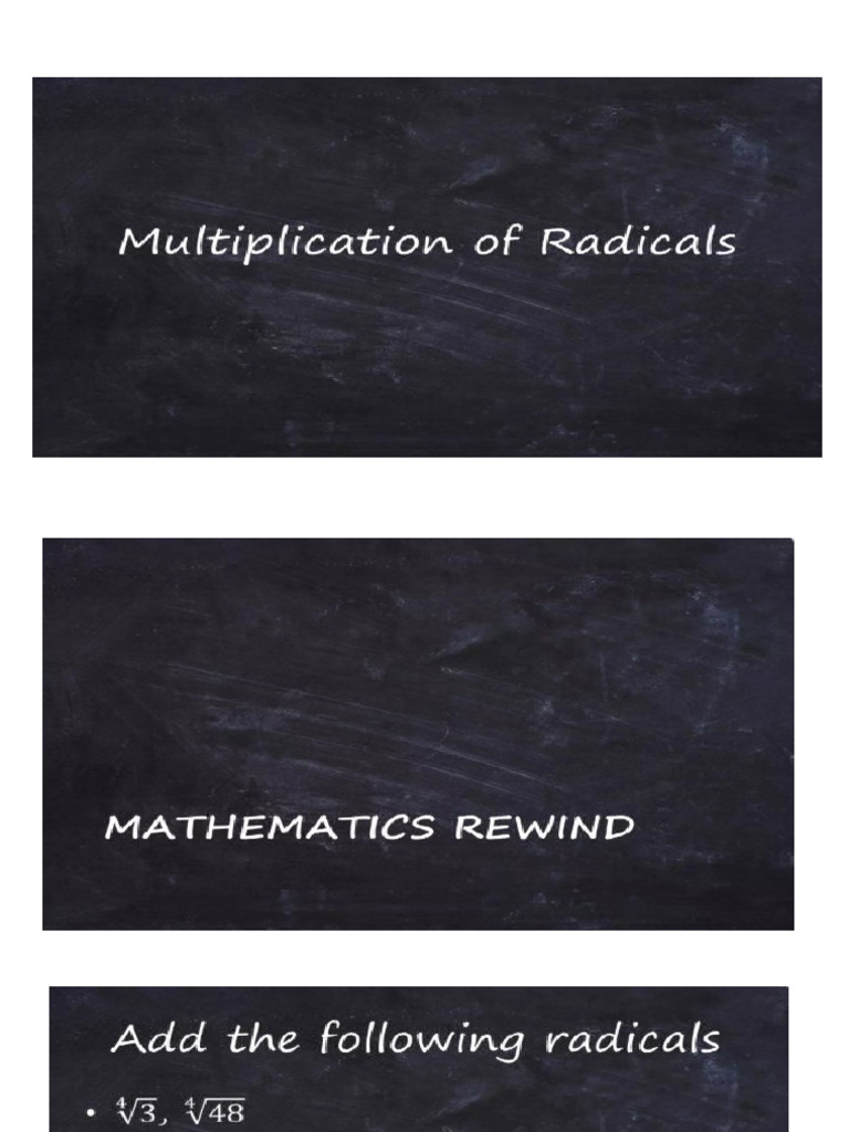Multiplication of Radicals | PDF