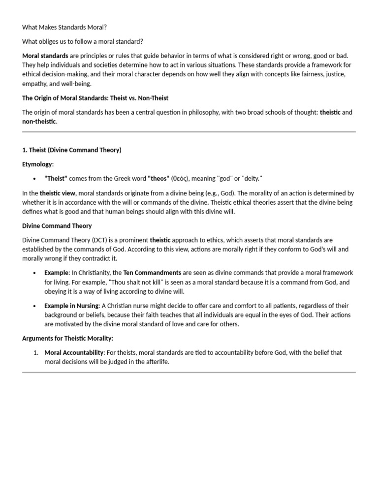 The Ethics of Moral Standards Explained | PDF | Morality | Atheism
