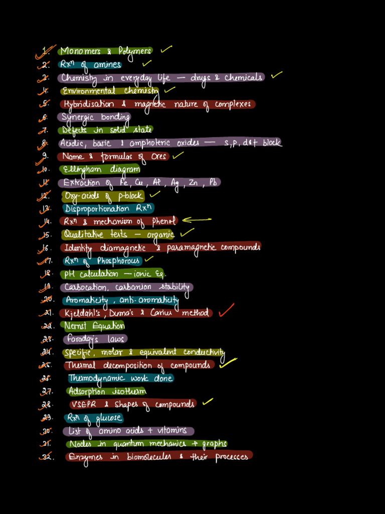 Chemistry 50 Most Important Topics - Concept 1 To 40 Notes | PDF | Iron ...
