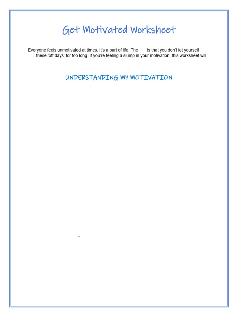 Get Motivated Worksheet | PDF | Motivation | Motivational