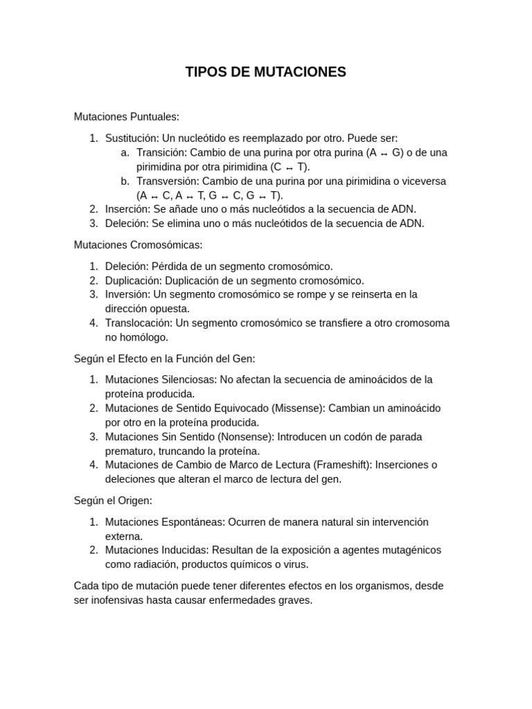 Mutaciones | PDF