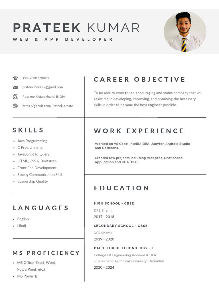 Resume Prateek | PDF