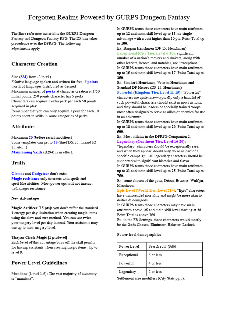 House Rules Treatise DFRPG-1 | PDF | Elf (Dungeons & Dragons ...