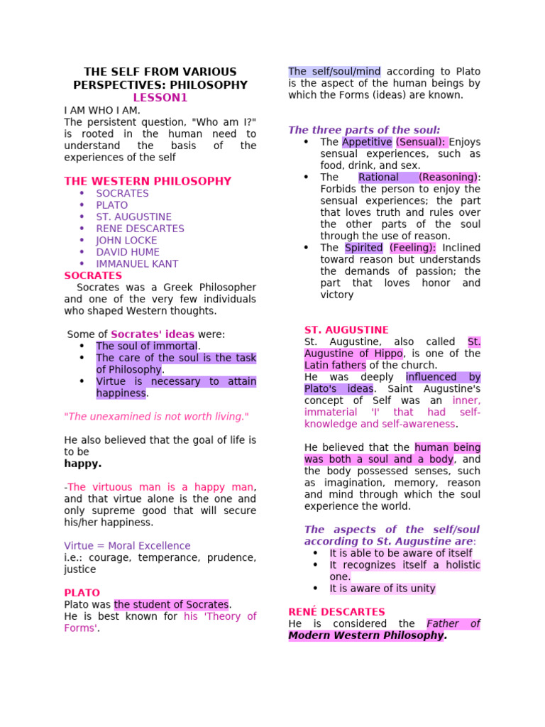 UNDERSTANDING THE SELF | PDF | Philosophy Of Self | Soul