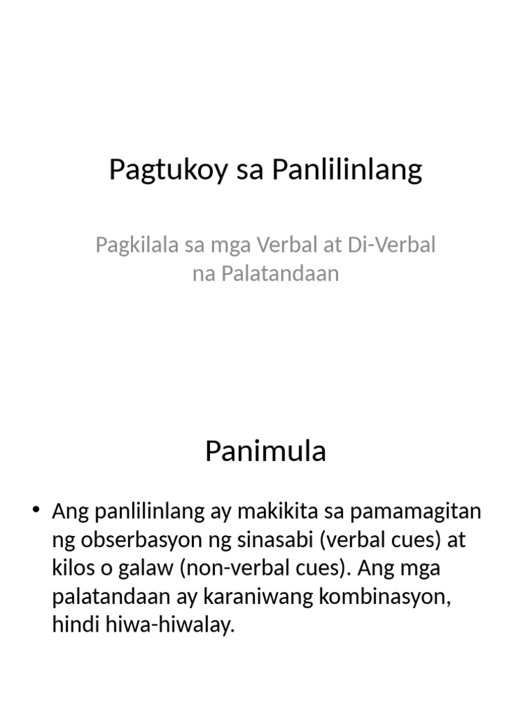 Pagtukoy Sa Panlilinlang | PDF