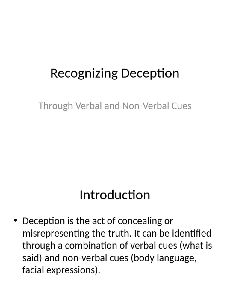 Team Charlie | PDF | Nonverbal Communication | Deception