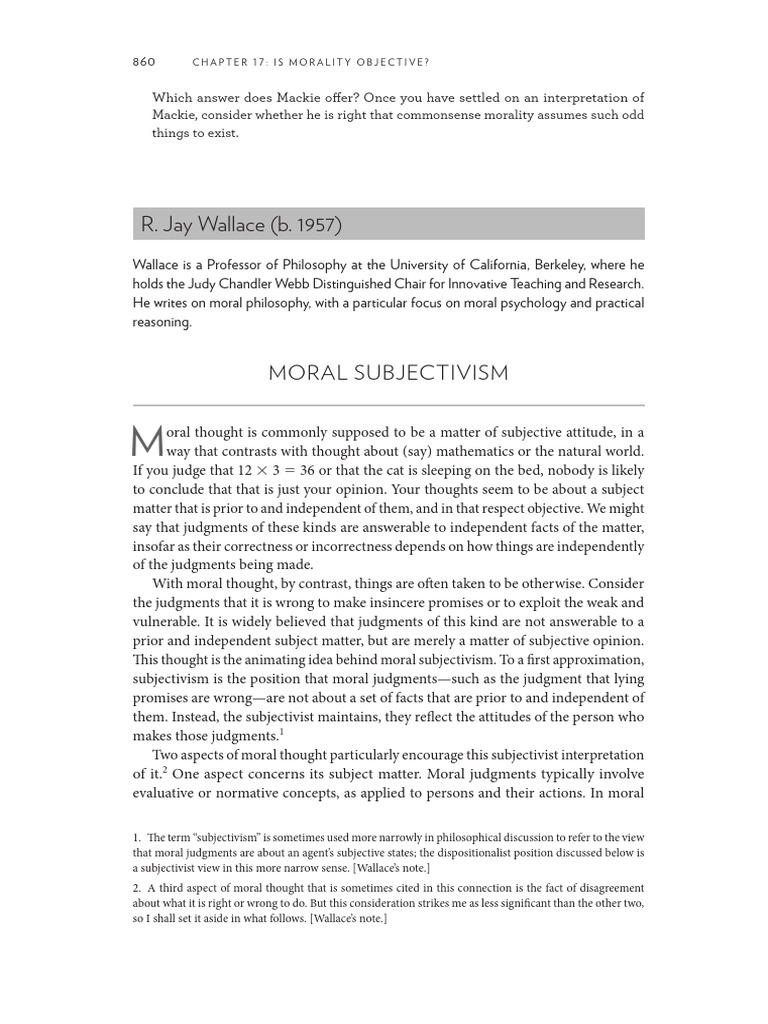 Understanding Moral Subjectivism | PDF | Rationality | Thought