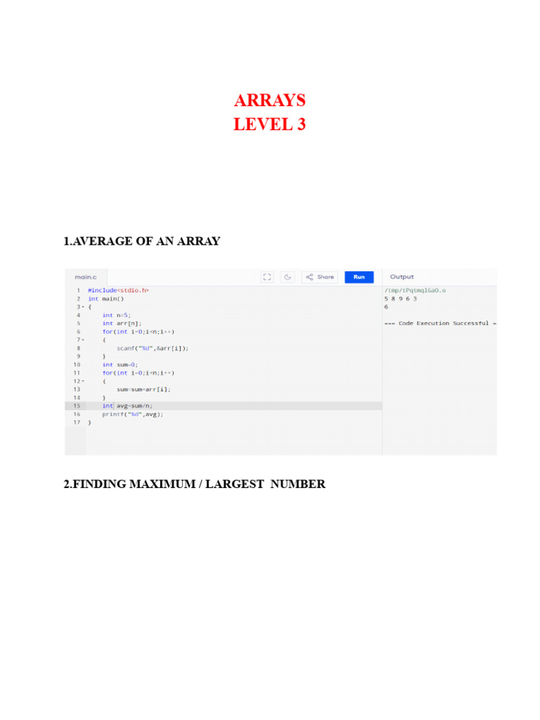 ARRAYS LEVEL 3 With | PDF