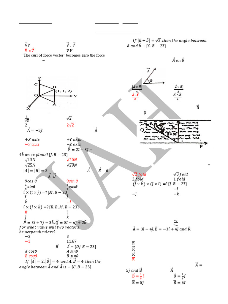 MCQ -Vector | PDF | Euclidean Vector | Mathematical Physics