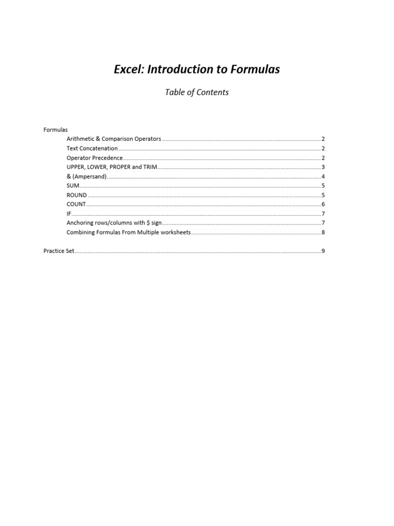 Excel Introduction To Formulas Pdf Microsoft Excel Letter Case 4904