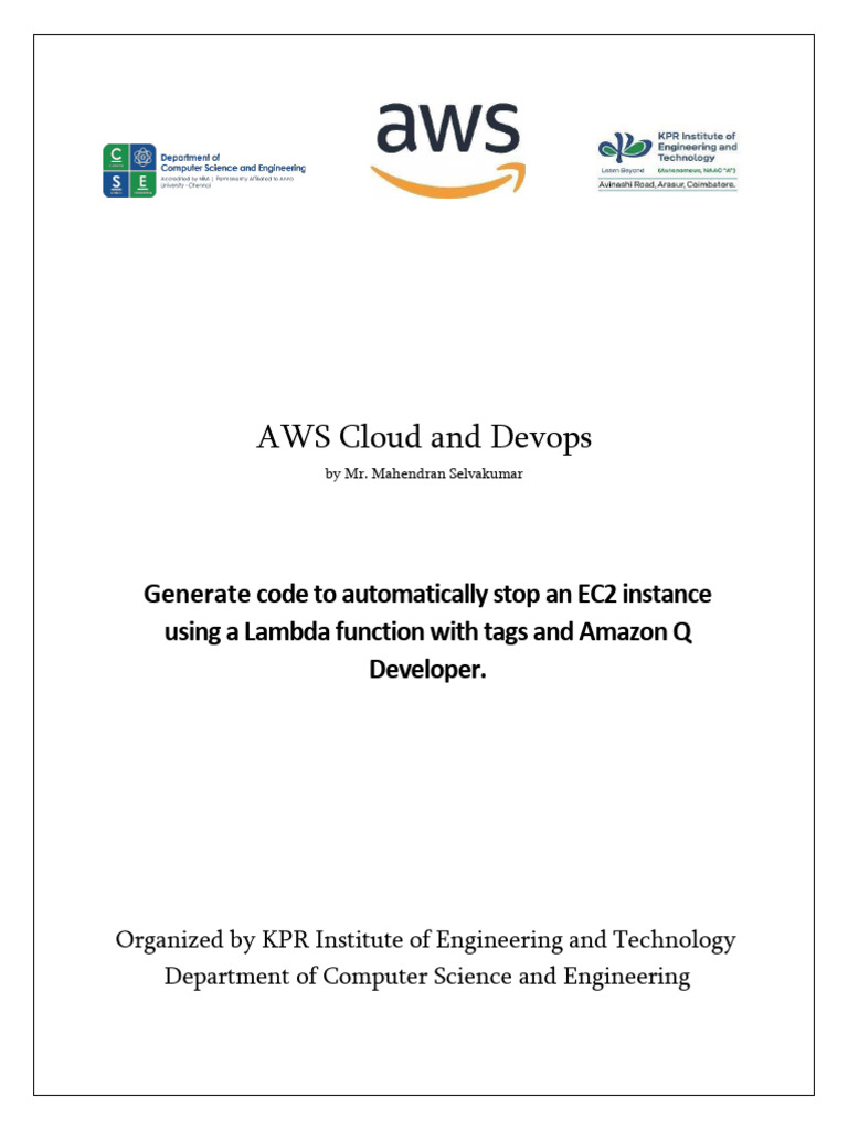 Task 6 Stop An Ec2 Instance Using Aws Lambda Function Tags Pdf