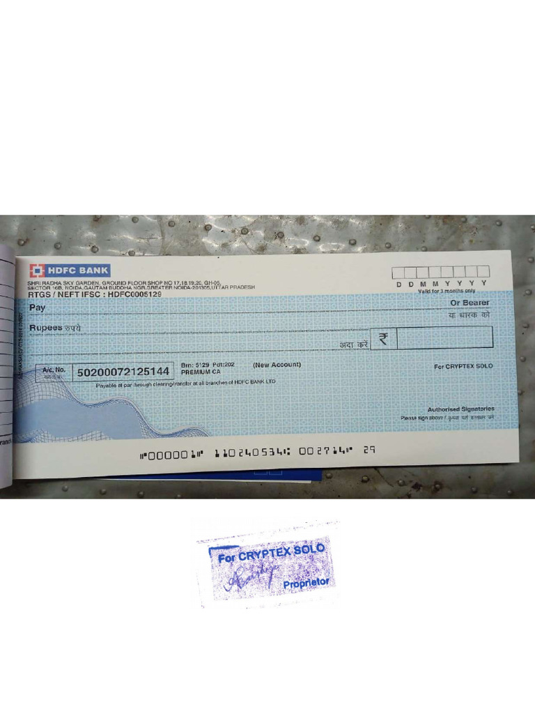 Current Account Cheque | PDF