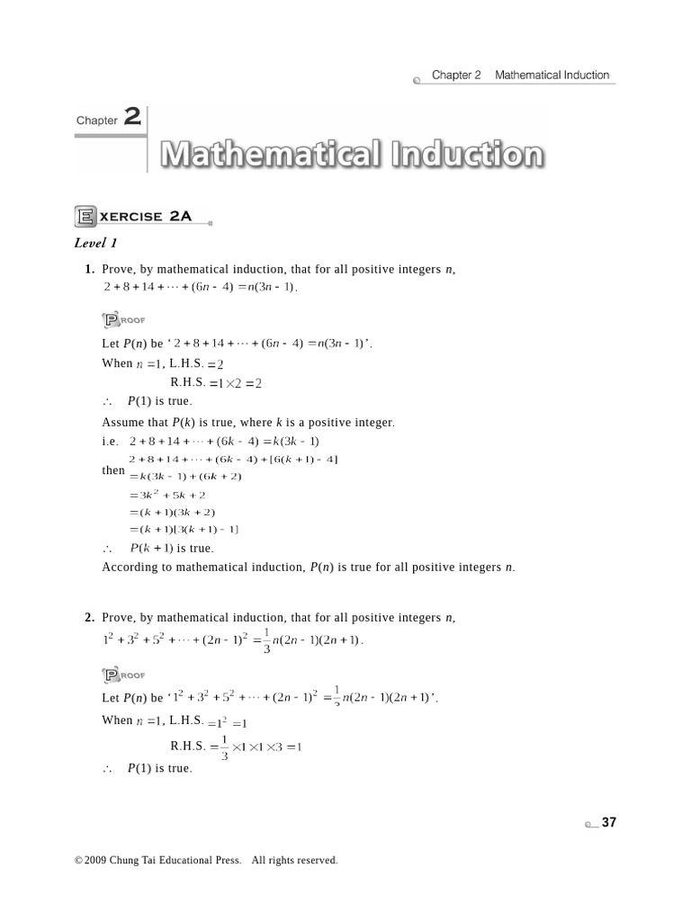 Mathematical Induction Proofs for Integers | PDF | Mathematical Proof | Numbers