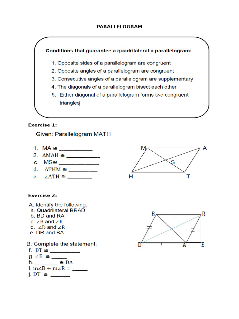 Parallelogram | PDF