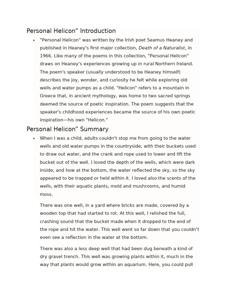 Personal Helicon | PDF | Poetry