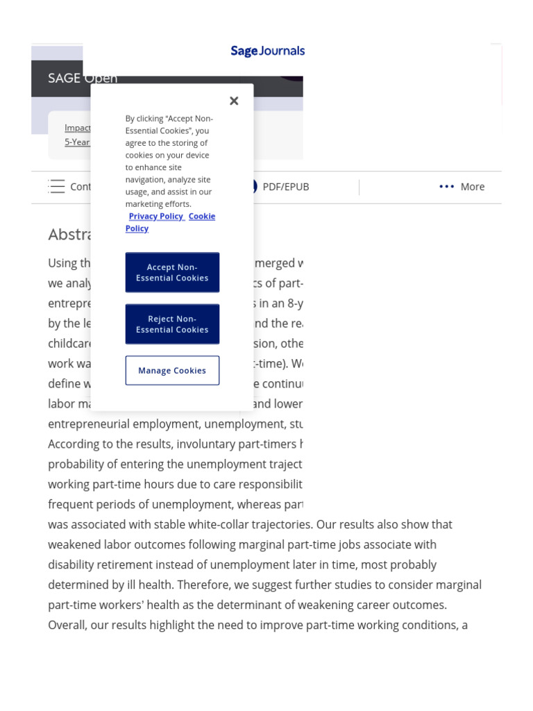 SAGE Open: Pdf/Epub More | PDF | Employment | Unemployment