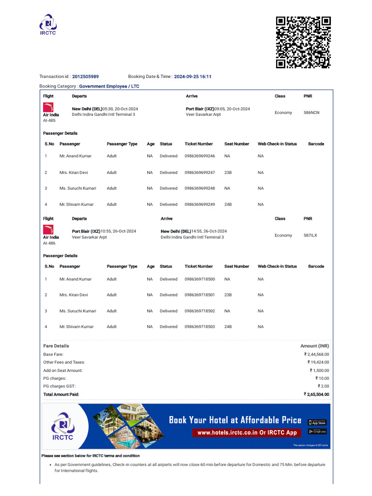 Air Ticket Booking - Book Flight Tickets - Cheap Air Fare - LTC Fare ...