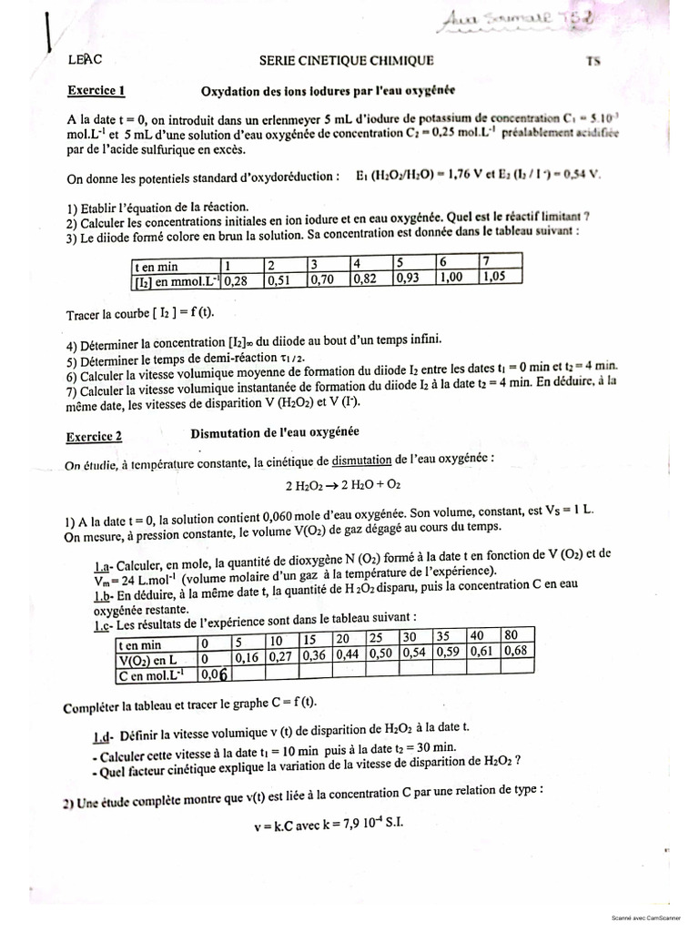 Cinétique Chimique LEPAC | PDF