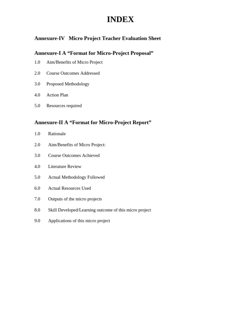 Micro Project Evaluation Sheet Template | PDF