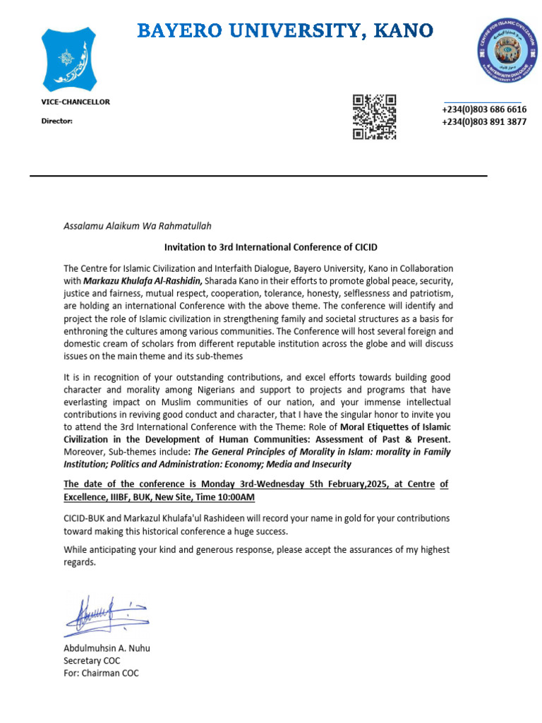 CICID Invitation To Conference | PDF