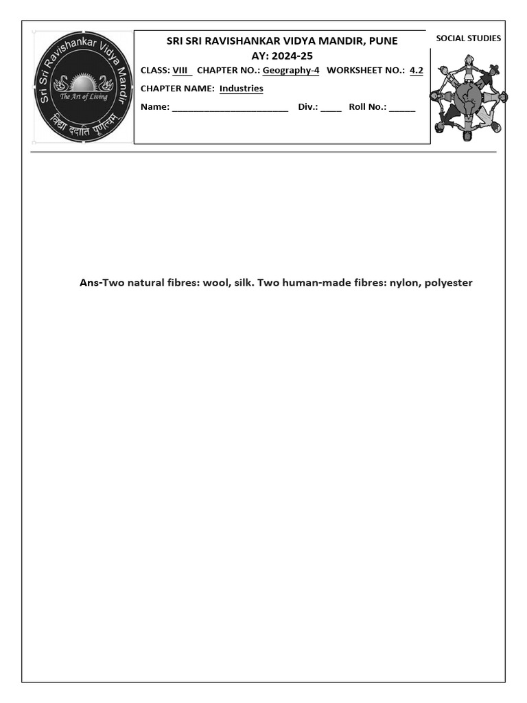 Geography Chapter 4 - Worksheet - 4.2 | PDF