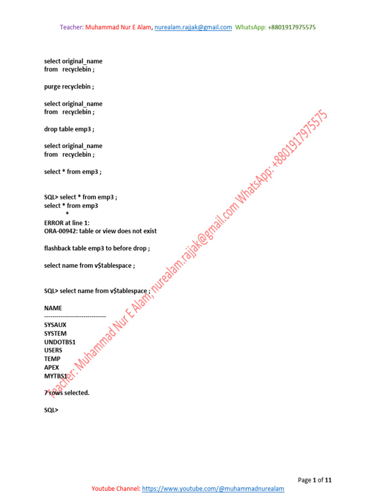DBA Class File From Muhammad Nur E Alam for DDD 60 (20 Jan 2025) 1 | PDF | Data | Computing