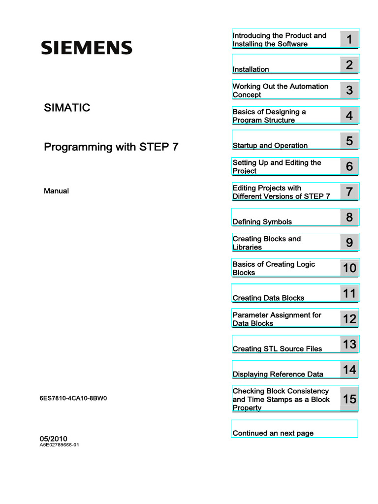 Simatic Programming With STEP 7: This Manual Is Part of The Documentation Package With The Order ...