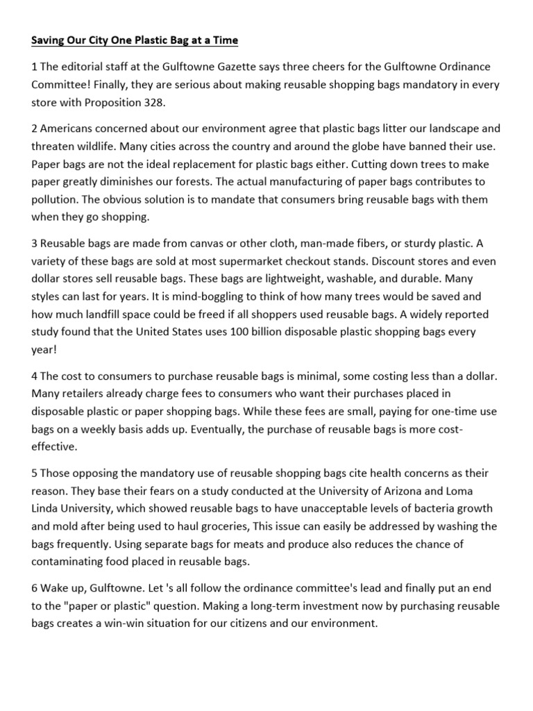 RLA Prompt 2 Plastic Bags | PDF