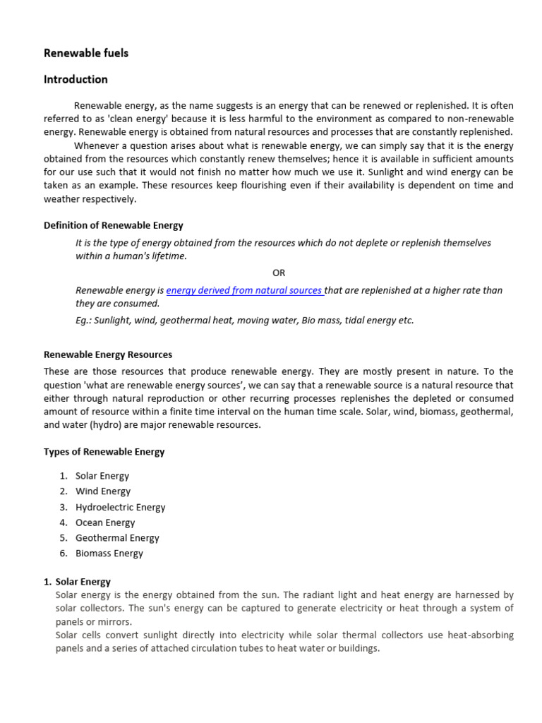 Renewable Fuel | PDF | Renewable Energy | Solar Energy
