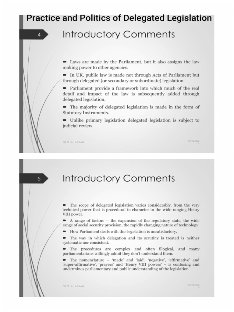 Delegated Legislation (2in1) | PDF