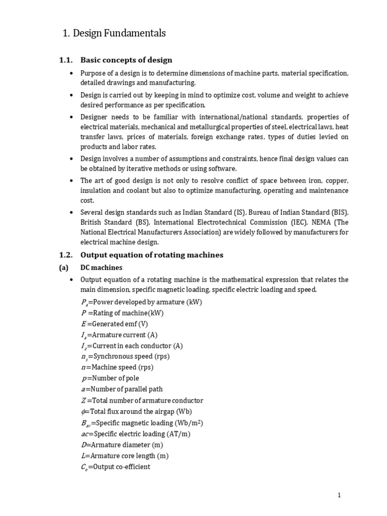 EMD-1 - Unit1 - Design Fundamentals | PDF | Alternating Current | Transformer