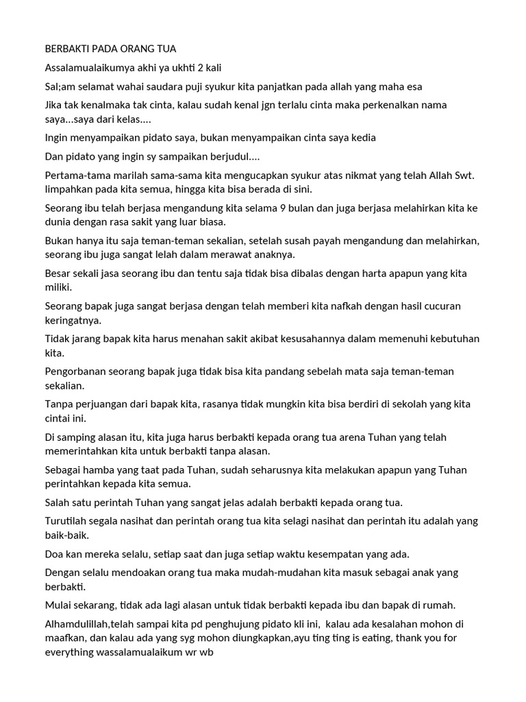 Berbakti Pada Orang Tua | PDF